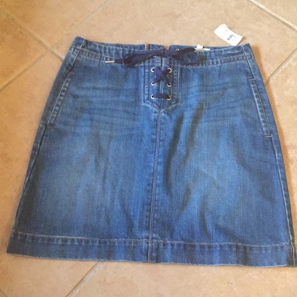 LOFT | Skirts | Nwt Loft Denim Lace Up Skirt | Poshmark